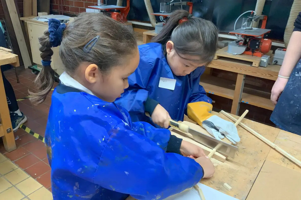 Year 3 enjoy woodworking aDT lesson - Royal High School Bath